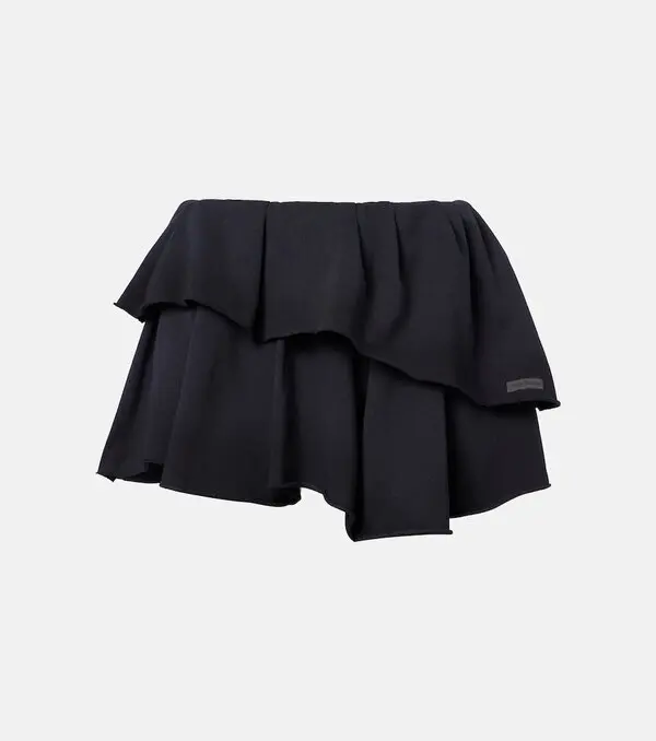 Acne Studios Cotton-blend Miniskirt With Raw Hem - Blue