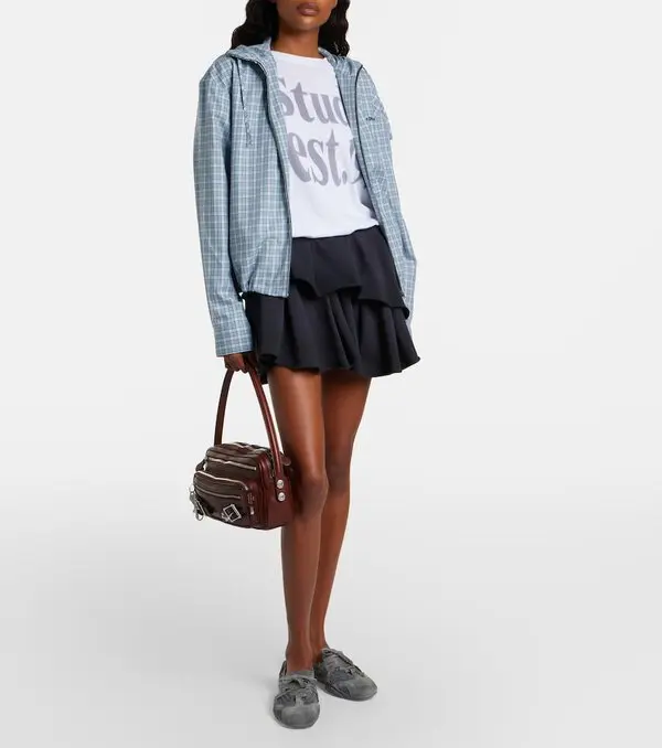 Acne Studios Cotton-blend Miniskirt With Raw Hem - Blue