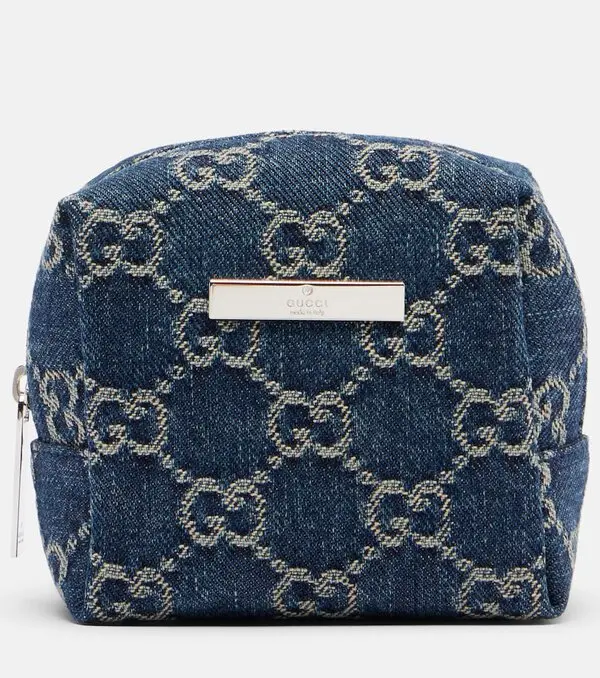 Gucci Essence Classic Mini Denim Makeup Bag - Blue