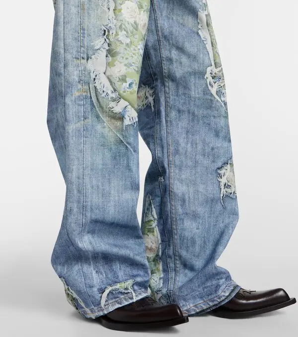 Acne Studios Printed Wide-leg Jeans - Blue