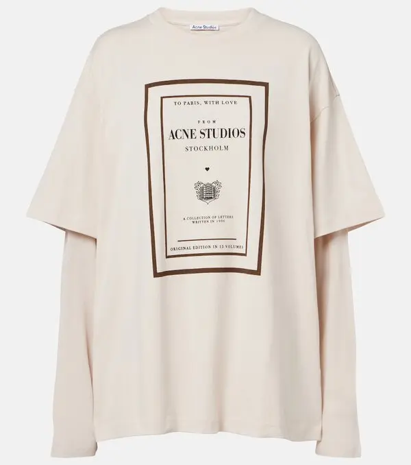 Acne Studios Layered Logo Cotton T-shirt - White