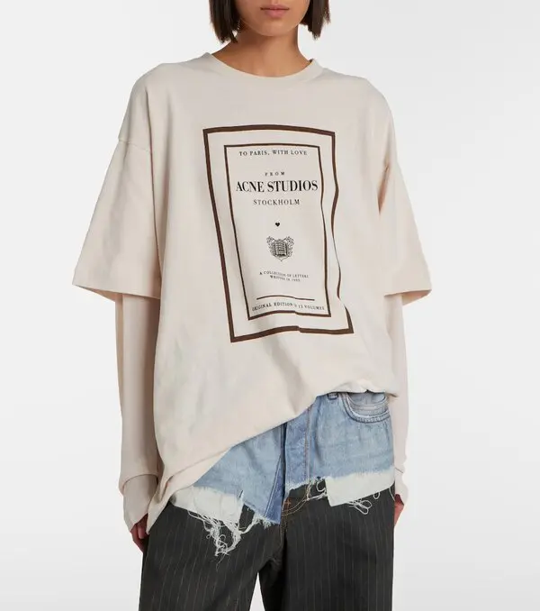 Acne Studios Layered Logo Cotton T-shirt - White