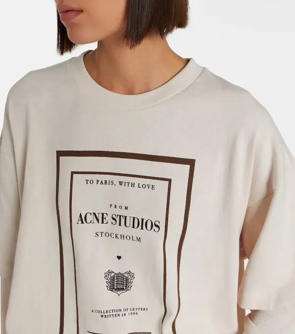 Acne Studios Layered Logo Cotton T-shirt - White