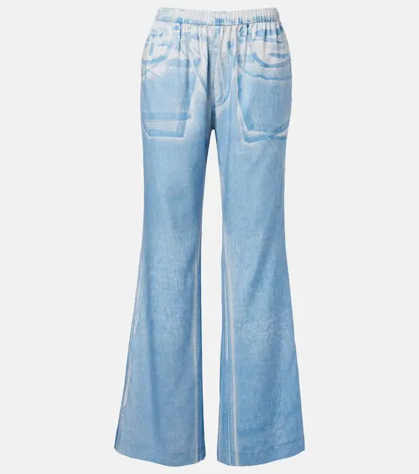 Acne Studios Printed Wide-leg Pants - Blue