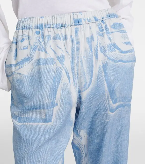 Acne Studios Printed Wide-leg Pants - Blue