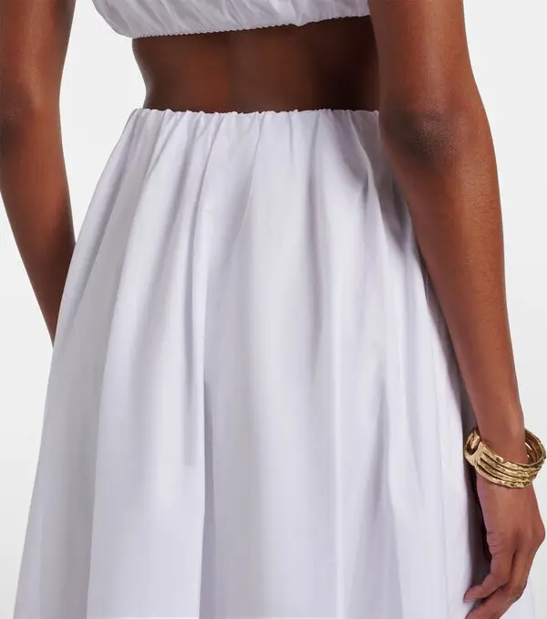 Staud Milano Pleated Maxi Skirt - White