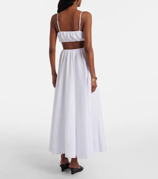 Staud Milano Pleated Maxi Skirt - White