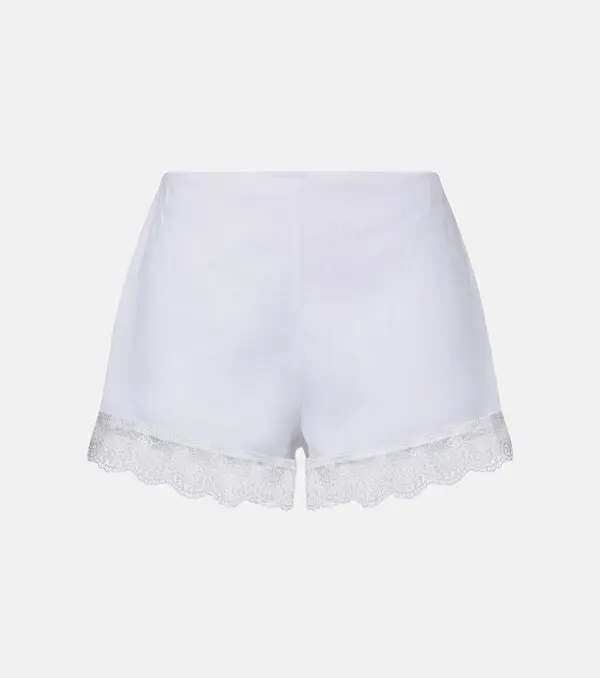 Staud Von Lace-trimmed Linen Shorts - White