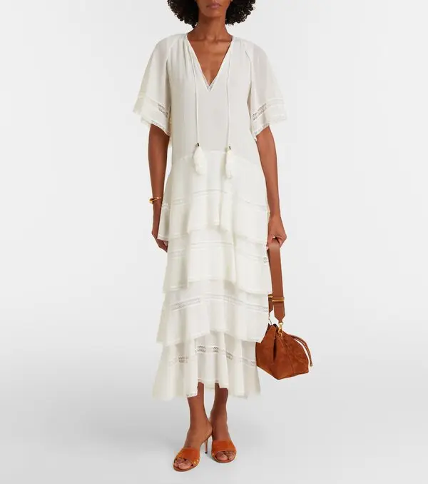 Dorothee Schumacher Orchid Cotton Silk Midi Dress