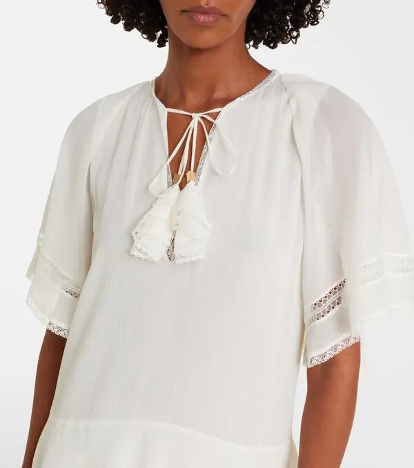 Dorothee Schumacher Orchid Cotton Silk Midi Dress
