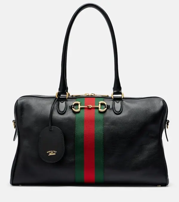 Gucci Large Leather Bowling Bag - Black