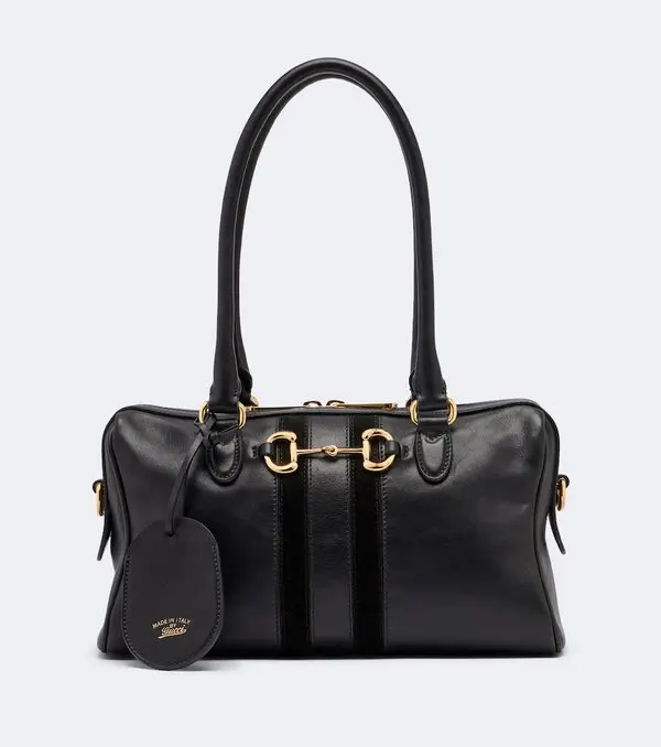Gucci Large Leather Bowling Bag - Black
