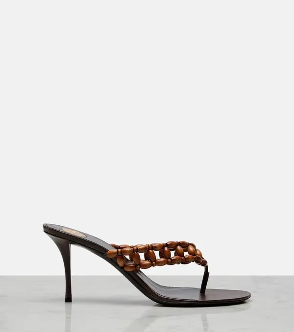 Saint Laurent Beaded Thong Sandals