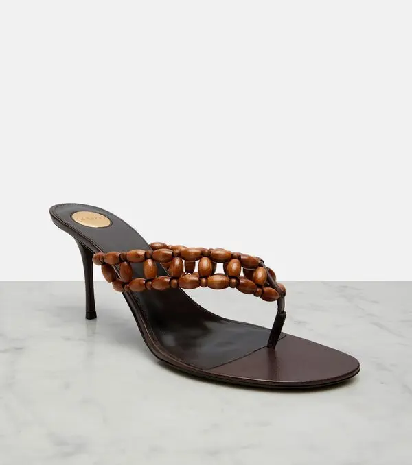 Saint Laurent Beaded Thong Sandals