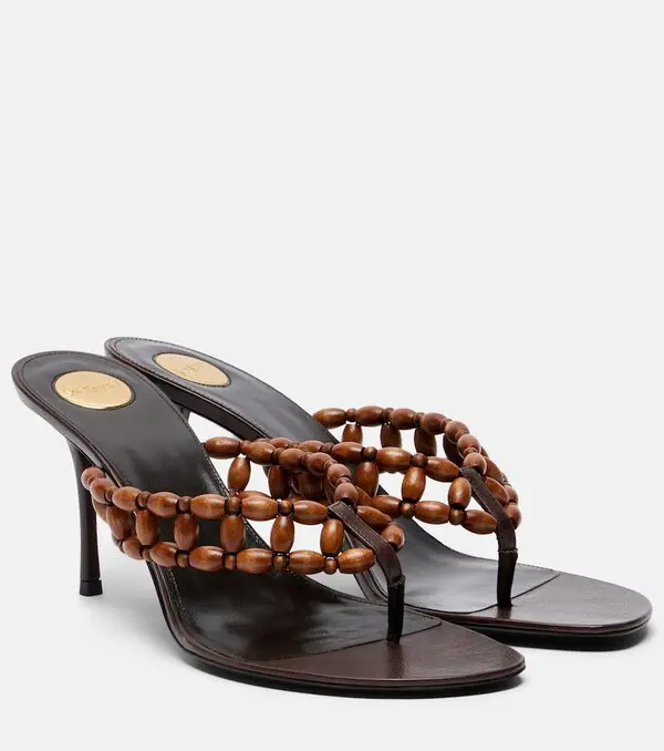 Saint Laurent Beaded Thong Sandals