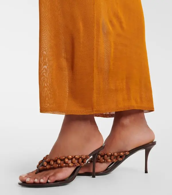Saint Laurent Beaded Thong Sandals