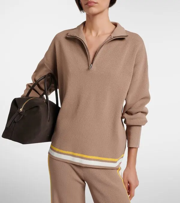 The Upside Veneto Quarter Zip Sweater