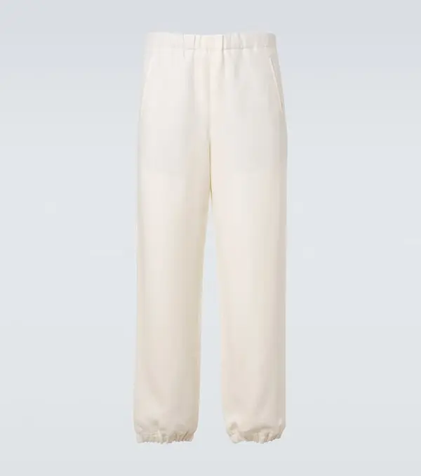GOD'S TRUE CASHMERE Linen Sweatpants With Amethyst - White