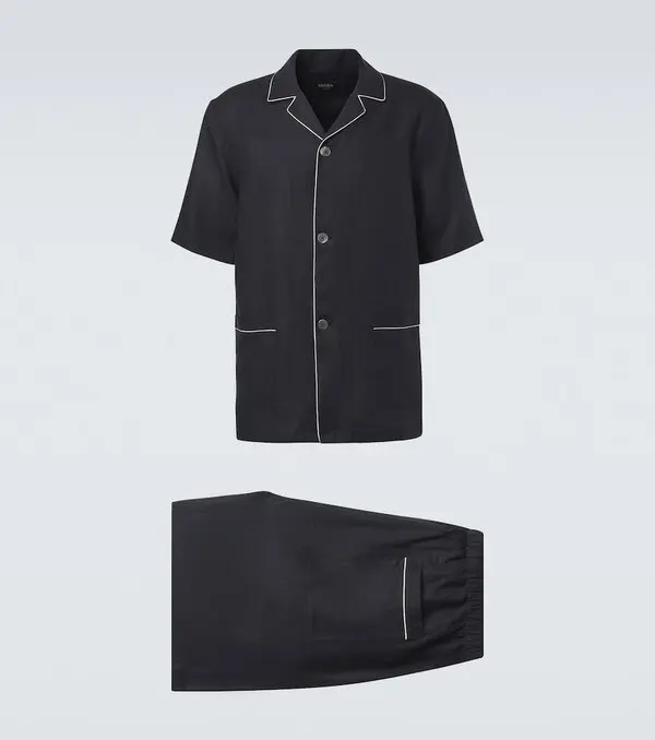 Zegna Linen Pajamas - Blue