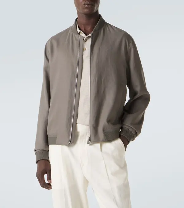 Zegna Linen Bomber Jacket - Grey