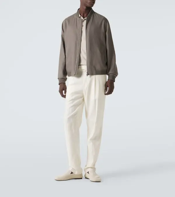 Zegna Linen Bomber Jacket - Grey
