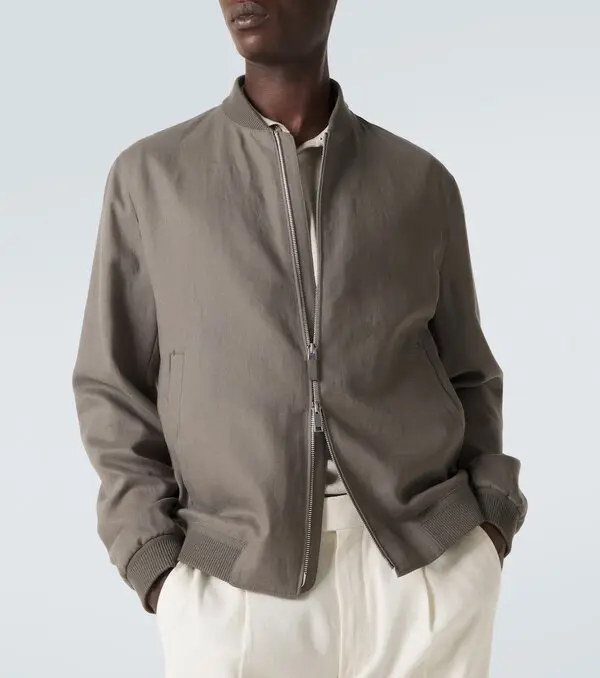 Zegna Linen Bomber Jacket - Grey