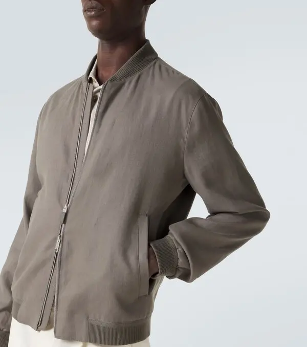 Zegna Linen Bomber Jacket - Grey