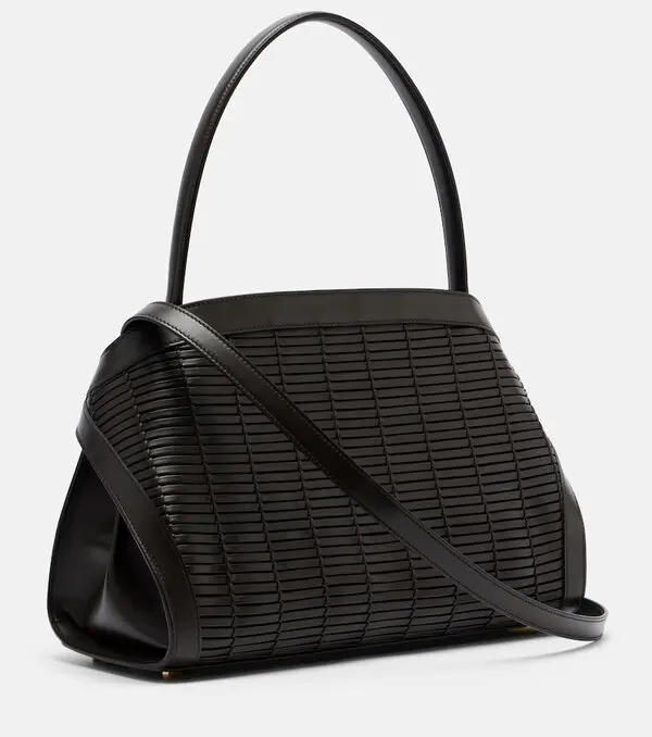 FERRAGAMO Hug Medium Woven Leather Shoulder Bag