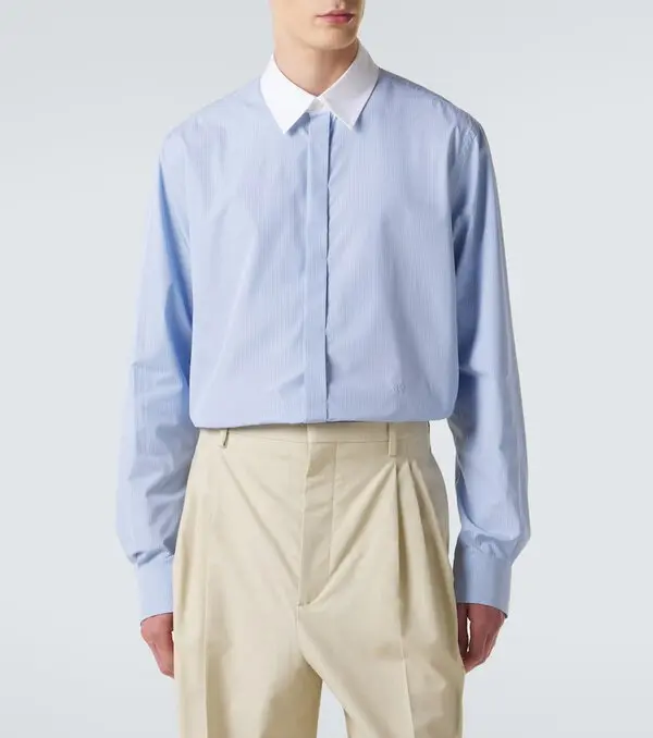 Bottega Veneta Pinstripe Cotton Poplin Shirt