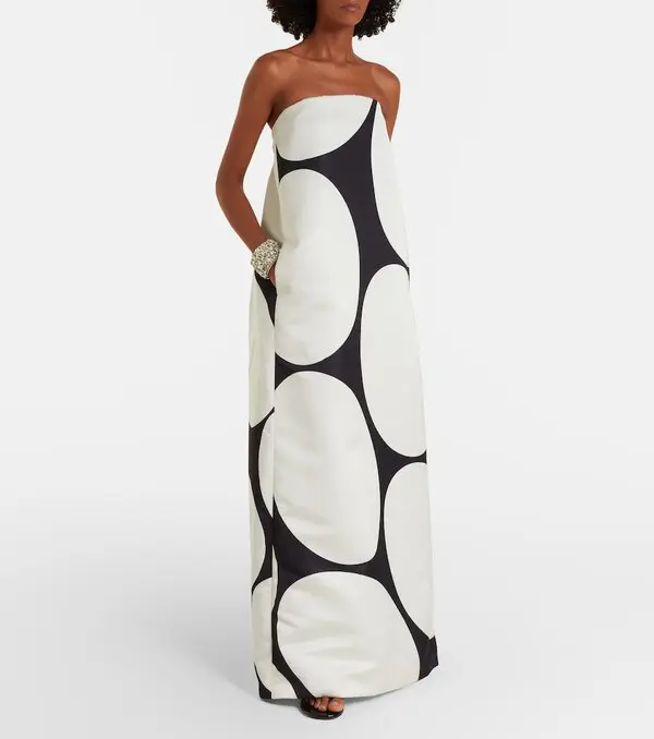 Dries Van Noten Polka Dots Satin Gown