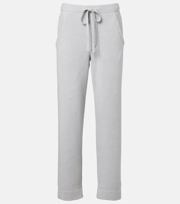 GOD'S TRUE CASHMERE Straight Leg Pants With Rose Quartz Detail - Grey