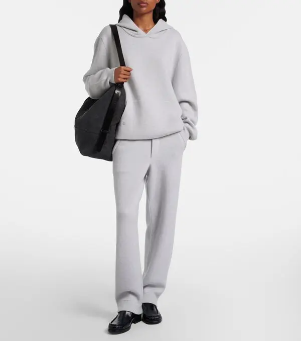 GOD'S TRUE CASHMERE Straight Leg Pants With Rose Quartz Detail