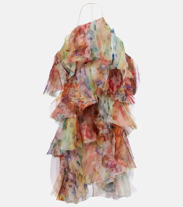 Zimmermann Luna Floral Ruffled Midi Dress - Multicoloured