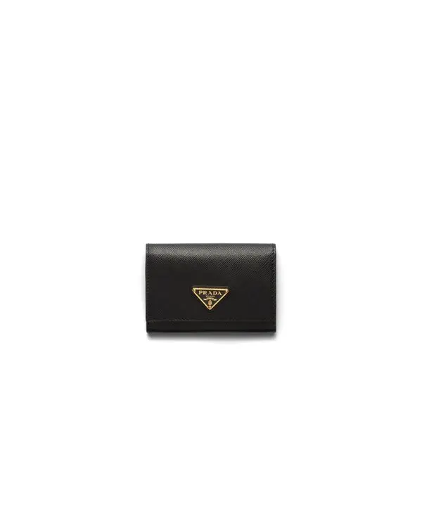 Prada Saffiano Leather Card Holder - Black