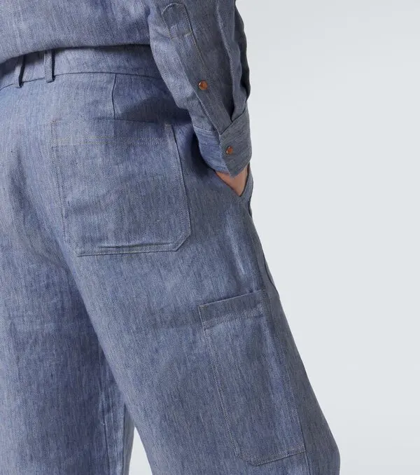 GOD'S TRUE CASHMERE Linen Wide-leg Jeans