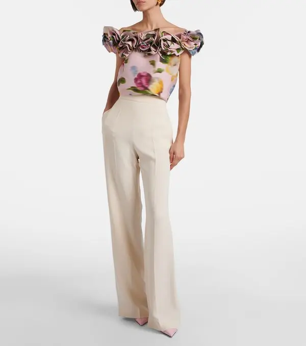 Carolina Herrera Floral Off-shoulder Top