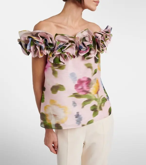 Carolina Herrera Floral Off-shoulder Top