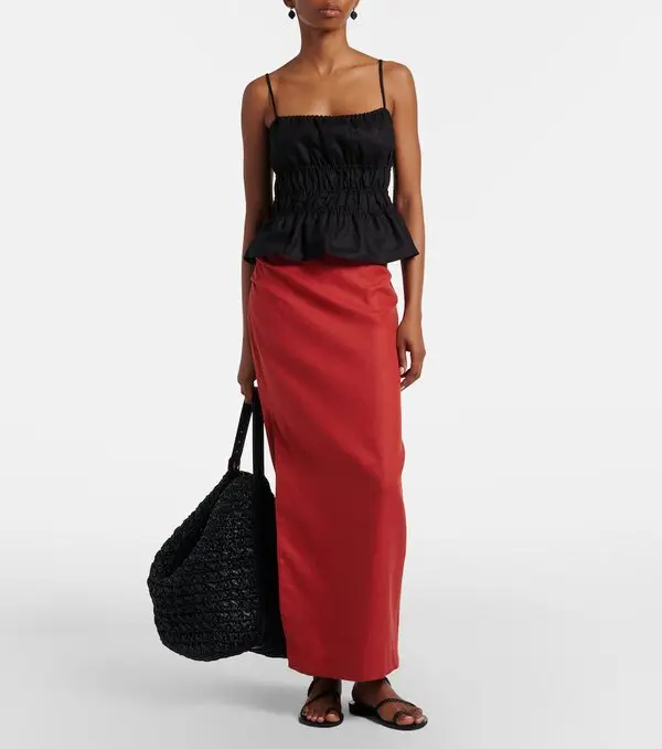 SIR. Linen Maxi Skirt - Red