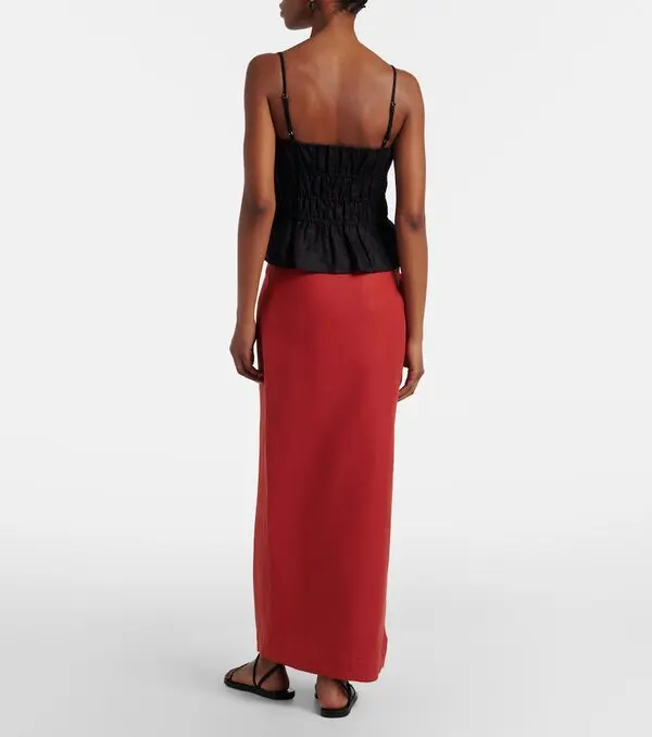 SIR. Linen Maxi Skirt - Red