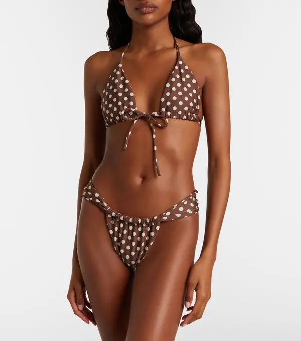 MONTCE Sandra Polka Dot Bikini Bottoms - Brown