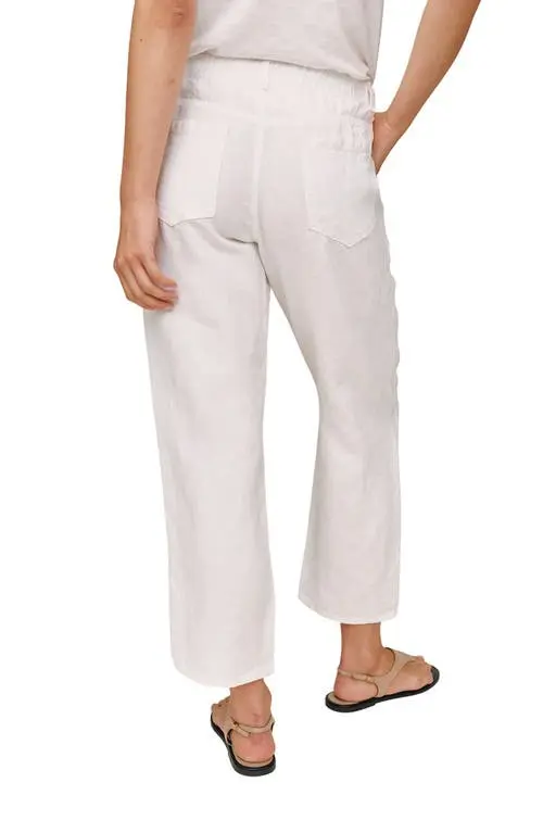 Bella Dahl Drawstring Linen Barrel Leg Cropped Pants