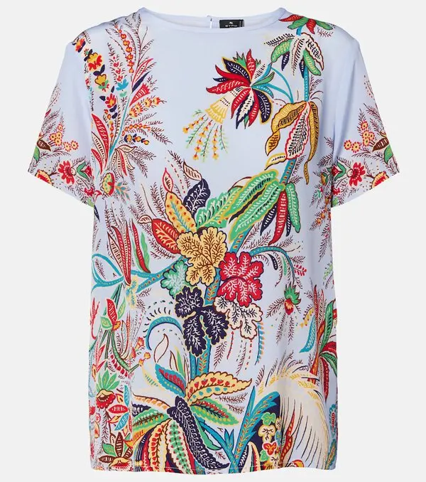 Etro Paisley Silk Crepe De Chine Top
