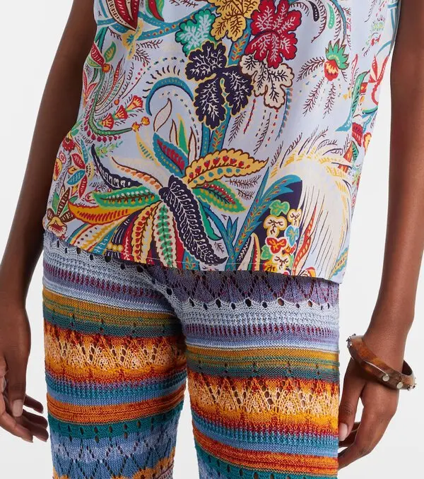 Etro Paisley Silk Crepe De Chine Top