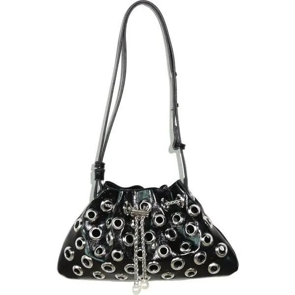 PETIT MOMENTS Riveted Faux Leather Shoulder Bag