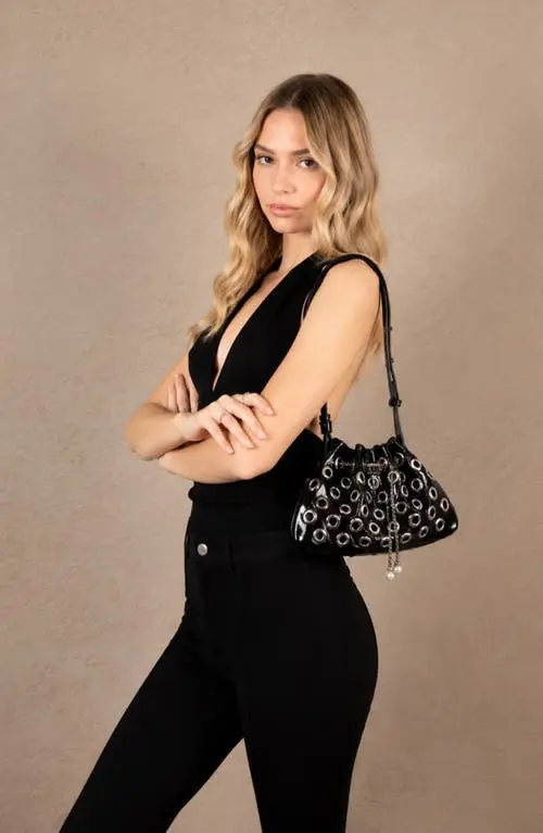 PETIT MOMENTS Riveted Faux Leather Shoulder Bag