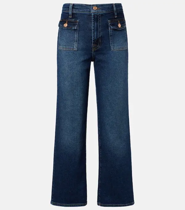 7 For All Mankind Stovepipe Cropped Straight Jeans In Vibe