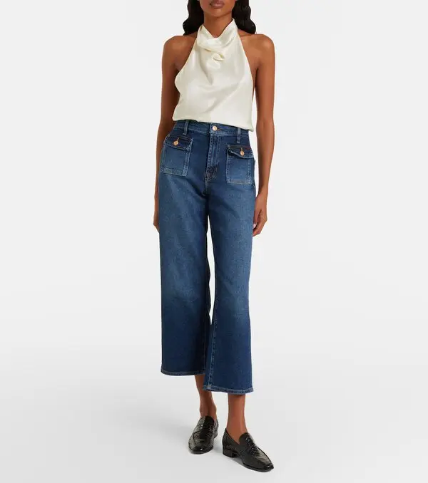7 For All Mankind Stovepipe Cropped Straight Jeans In Vibe