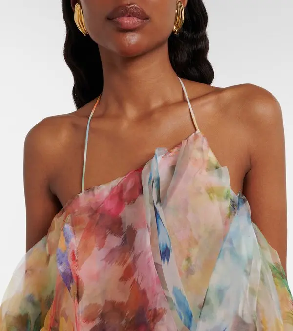 Zimmermann Luna Floral Ruffled Midi Dress