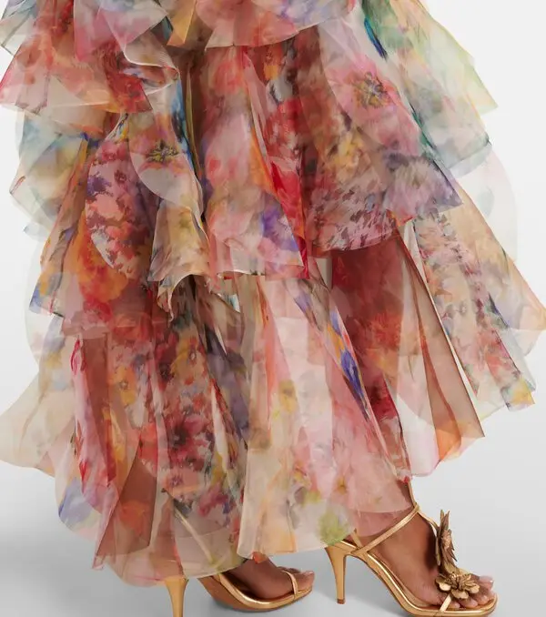Zimmermann Luna Floral Ruffled Midi Dress