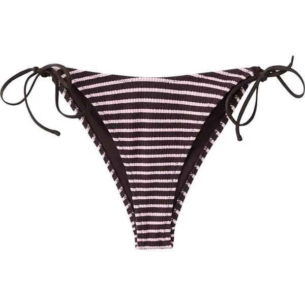 Mango Stripe Rib Bikini Bottoms - Chocolate